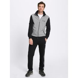 Catamaran Sports Herren Sweatjacke mit Color-Blocking, grau-meliert-schwarz, Gr&ouml;&szlig;e 44/46