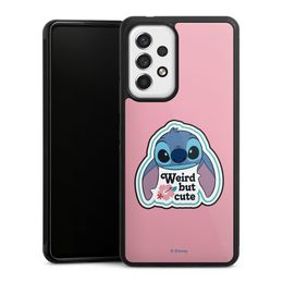 DeinDesign Galaxy A53 5G Handy Gallery Case Handyh&uuml;lle 9H Geh&auml;rtetes Glas R&uuml;ckseite H&uuml;lle Lilo & Stitch Sayings Disney Gallery Case