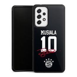 DeinDesign Galaxy A53 5G Handy Gallery Case Handyh&uuml;lle 9H Geh&auml;rtetes Glas R&uuml;ckseite H&uuml;lle Fcb Fc Bayern M&uuml;nchen Jamal Musiala Gallery Case