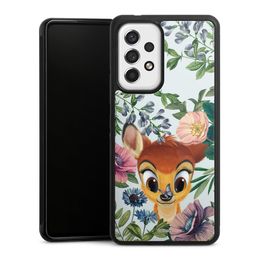 DeinDesign Galaxy A53 5G Handy Gallery Case Handyh&uuml;lle 9H Geh&auml;rtetes Glas R&uuml;ckseite H&uuml;lle Flowers Disney Bambi Gallery Case
