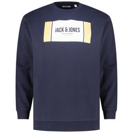 Jack & Jones Gro&szlig;e Gr&ouml;&szlig;en Jack&Jones Sweatshirt mit Label-Print Farbe marine Gr&ouml;&szlig;e: 8XL