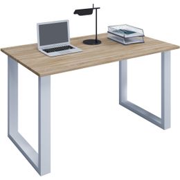 Schreibtisch Vcm, B:140cm T:80cmwei&szlig;, sonoma, eiche, B&uuml;ro, Tische, "Schreibtisch B&uuml;rotisch Computertisch 140x80 Lona U"