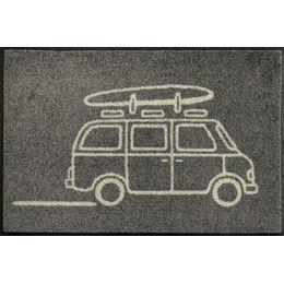 Fu&szlig;matte "Keep it simple grey", grau, B:40cm H:7mm L:60cm, Polyamid, wash+dry by Kleen-Tex, Teppiche, Fu&szlig;matte
