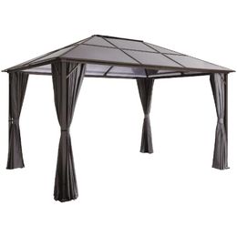 Pavillonseitenteil Konifera, grau, Polyester, Pavillonseitenteile, f&uuml;r &raquo;Porto&laquo;, 2 Seitenteile, BxT: 300x400 cm