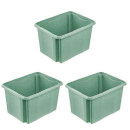 keeeper Aufbewahrungsbox "Emil, 3er Set, 30 L, 44,5 x 34,5 x 27 cm", B/H/T: 44,5cm x 27cm x 34,5cmnordic gr&uuml;n, Badezimmer, Aufbewahrungsboxen,