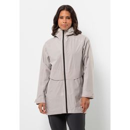 Jack Wolfskin Damen Langjacke "MAINKAI LONG JKT W", grau, Gr. XS, OBERSTOFF: 100% POLYESTER. Futter: 100% POLYESTER, Jacken