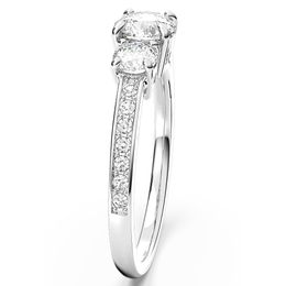 Swarovski Damen Fingerring "Stilla Round Attract", 58, Metall, silber, Metall, Fingerringe, mit Swarovski Kristall