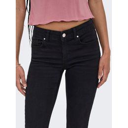 Only Damen Bootcut-Jeans "ONLBLUSH LW FLARED DNM REA1099 NOOS", schwarz, Gr. M, unifarben, Denim/Jeans, Obermaterial: 92% Baumwolle, 6%