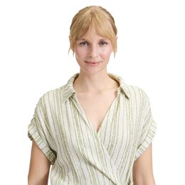 Cartoon Damen Klassische Bluse "Damen mit Bindeg&uuml;rtel"nature, gr&uuml;n, Gr. 40, Obermaterial: 50% Viskose, 30% Polyester, 20% Leinen, Blusen