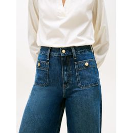 Tommy Hilfiger Damen High-waist-Jeans "DNM MINE 70'S WIDE LEG HW"mine, Gr. 33, Abriebeffekte, Denim/Jeans, Obermaterial: 100% Baumwolle, Jeans