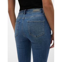 V&eacute;ro Moda VERO MODA Damen Bootcut-Jeans "VMFLASH MR FLARED JEANS LI347 GA NOOS", blau, Gr. XS, unifarben, Denim/Jeans, Obermaterial: 89% Baumwolle, 9%