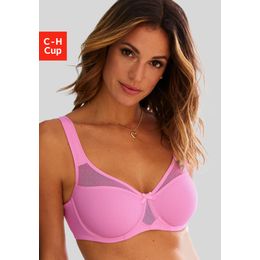 Nuance Damen Minimizer-BH, Gr. 80, rosa, Netz, Obermaterial: 79% Polyamid, 15% Polyester, 6% Elasthan, BHs, mit B&uuml;gel und transparenten Netzeins&auml;tzen