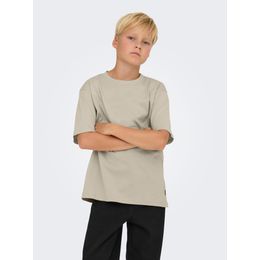 Jungen Rundhalsshirt "OSJFRED LIFE RLX SS TEE JRS NOOS"silber lining, Basic, Gr. 146, ONLY & SONS JUNIOR, unifarben, Single Jersey, Obermaterial: