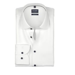 OLYMP Herren Langarmhemd "Luxor"wei&szlig;, Gr. 41, Web, Obermaterial: 100% Baumwolle, Hemden, Businesshemd, modern fit, New-Kentkragen