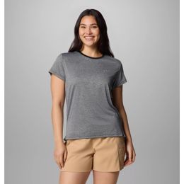 Columbia Damen Funktionsshirtschwarz heather, Gr. L, Obermaterial: 100% Polyester, Shirts, sportliche Passform, Kurzarm, f&uuml;r Outdoor-Aktivit&auml;ten