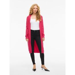 Vila Damen Longstrickjacke "VIRIL LONG L/S KNIT CARDIGAN - NOOS", pink, Gr. S, meliert, Feinstrick, Obermaterial: 50% Viskose, 28% Polyester, 22%