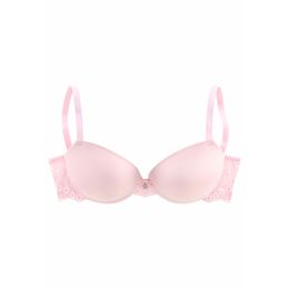 Lascana Damen Push-up-BH, Gr. 90, rosa, Spitze, Obermaterial: 82% Polyamid (TACTEL), 18% Elasthan (LYCRA), BHs, mit B&uuml;gel und Spitzenr&uuml;cken, Dessous
