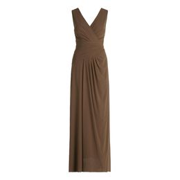 Vera Mont Damen Abendkleid "Damen mit V-Ausschnitt", braun, Gr. 36, Netz, Obermaterial: 92% Polyamid, 8% Elasthan. Futter: 100% Polyester, Kleider,