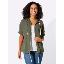 Casual Looks Damen Blusenjacke, gr&uuml;n, Gr. 38, 100% Baumwolle, Jacken