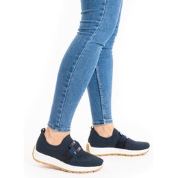 Ara Damen Slip-On Sneaker "NEW YORK", Gr. 3,5, blau, Textil, Veloursleder, Schuhe, Freizeitschuh, Keilsneaker, Komfortschuh in Weite H (= sehr weit