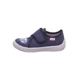 Superfit M&auml;dchen Hausschuh "BILL WMS: mittel", Gr. 26, blau, Baumwolle, Polyester, bestickt, Schuhe, Kindergartenschuh mit Klettverschluss,