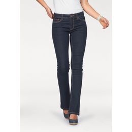 Arizona Damen Bootcut-Jeans "mit Kontrastn&auml;hten", blau, Basic, Gr. 84, Denim/Jeans, Obermaterial: 80% Baumwolle, 19% Polyester, 1% Elasthan, Jeans,
