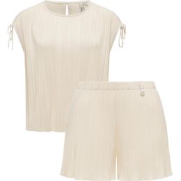 Ragwear Damen Blusenshirt "Veriel Set YOUMODO"ecru, Gr. L, Material: 65% Polyester, 35% Viskose, Shirts, Set bestehend aus kurzer Hose und T-Shirt
