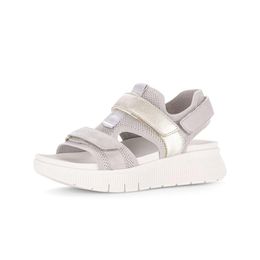 Gabor Damen Plateausandaletten "Plateau Sandale", Gr. 43, silber, Schuhe