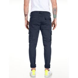 Replay Herren Cargohose "JAAN", blau, Gr. 30, Web, Obermaterial: 91% Baumwolle, 6% Elastomultiester, 3% Elasthan, Hosen, Hyperflex