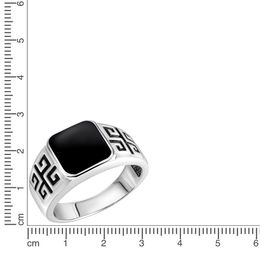 Vivance Herren Fingerring "925/- Sterling Silber rhodiniert schwarzer Achat", 021 (66,1), Silber 925 (Sterlingsilber), wei&szlig;, Silber 925