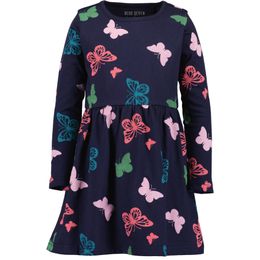Blue Seven M&auml;dchen Jerseykleid, blau, Gr. 92, bedruckt, Jersey, Obermaterial: 100% Baumwolle, Kleider, mit tollen Alloverprints