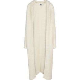 Urban Classics Damen Cardigan "Urban Classics Damen Ladies Hooded Feather Cardigan"sandwei&szlig;, Gr. XL, unifarben, 51% Polyamid, 49% Polyacryl,
