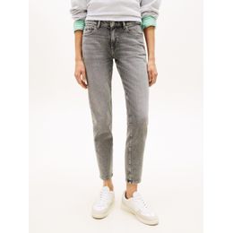 Tommy Jeans Damen Slim-fit-Jeans "MR SLIM"denim grau, Gr. 27, unifarben, Denim/Jeans, Obermaterial: 99% Baumwolle, 1% Elasthan, Jeans, Mid Rise