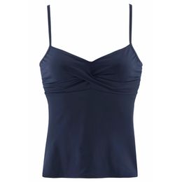 s.Oliver Damen B&uuml;gel-Tankini-Top "Spain", blau, Gr. 44, unifarben, Microfaser, Microfaser, Bikini-Oberteile, mit Wickeloptik