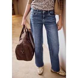 Damen Comfort-fit-Jeansmedium blau soft washed, Gr. 36, STREET ONE STUDIO, unifarben, Jeans, 72% Baumwolle, 25% Polyester, 3% Elasthan, Jeans, mit