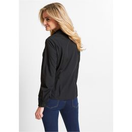 bonprix Damen Langarmbluse "Bluse", schwarz, Gr. 48, Web, Obermaterial: 65% Polyester, 35% Baumwolle, Blusen, lockere Passform, f&uuml;r eleganten