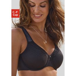 Damen Minimizer-BH, NUANCE BY LASCANA, Gr. 80, schwarz, Microtouch, Obermaterial: 89% Polyamid, 11% Elasthan, BHs, mit B&uuml;gel und leicht gef&uuml;tterten