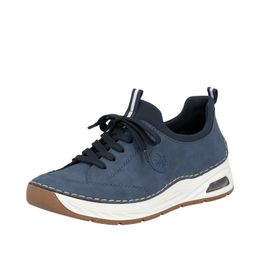 Rieker Damen Slip-On Sneaker, Gr. 43, blau, Lederimitat, Schuhe, Schlupfschuh, Freizeitsneaker, Halbschuh mit elastischem Einstieg