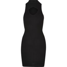 Urban Classics Damen Shirtkleid "Urban Classics Damen Ladies Cut Out Sleevless Dress"schwarz, Gr. XS, unifarben, 35% Polyacryl, 35% Viskose, 30%