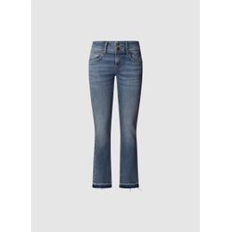 Pepe Jeans Damen Slim-fit-Jeans "SLIM JEANS LW", blau, Gr. 30, Destroyed-Effekte, Denim/Jeans, Obermaterial: 99% Baumwolle, 1% Elasthan, Jeans, mit