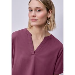 Kurzarmbluse Street One, Damen, Gr. 34, schwarz clouded blush, Stoff, 100% Viskose, unifarben, normal normal, Rundhals, B&uuml;ndchen, Blusen, aus softer Viskose