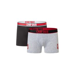 CAMP DAVID Herren Boxershorts "casual", Gr. XL, grau, Single Jersey, Obermaterial: 95% Baumwolle, 5% Elasthan, Unterhosen, mit elastischem Bund
