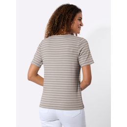 Casual Looks Damen T-Shirt "Shirt", beige, Gr. 38, gemustert, gestreift, mehrfarbig, 95% Baumwolle, 5% Elasthan, Shirts
