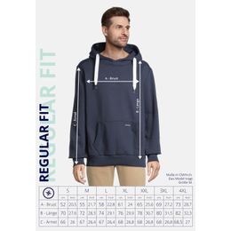 SALZHAUT Herren Kapuzenpullover "Hoodie HEFF", blau, Gr. L, Obermaterial: 55% Baumwolle CO. 45% Polyester PES., Pullover
