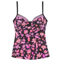 Lascana Damen B&uuml;gel-Tankini-Top "Bohemian", bunt, Gr. 42, Paisleymuster, bedruckt, Recycling-Polyamid, Bikini-Oberteile, mit platzierten Streifen