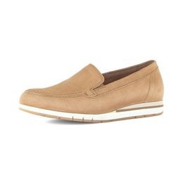 Gabor Damen Slipper "FLORENZ", Gr. 43, beige, Ziegenveloursleder, Schuhe, Bequemschuh, Komfortschuh in Weite G (=weit)