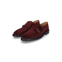 Henry Stevens Herren Slipper "Winston CDM", Gr. 42bordeaux, Kalbsvelours, Schuhe, Herren Halbschuh Businesschuh handgefertigt, Lederschuh