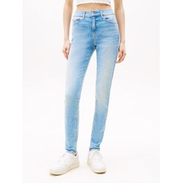 Tommy Jeans Damen Skinny-fit-Jeans "NORA MR SKNY AH1280", blau, Gr. 29, unifarben, Denim/Jeans, Obermaterial: 98% Baumwolle, 2% Elasthan, Jeans, mit