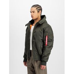 Herren Bomberjacke "MA-1 HOODED", gr&uuml;n, Gr. S, Alpha Industries, unifarben, Web, Obermaterial: 100% Nylon, Jacken