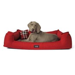 tierlando SCOTCH VISCO - Orthop&auml;disches Hundebett mit 2-in-1-Bezug dunkelrot 1,3 m, 25 cm, 1 m